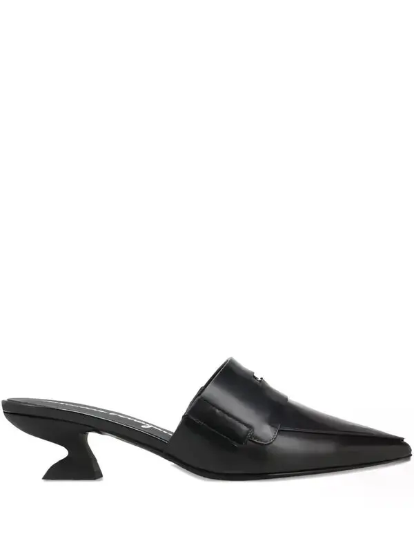 FERRAGAMO Pointed-toe Sculpted-heel Mules