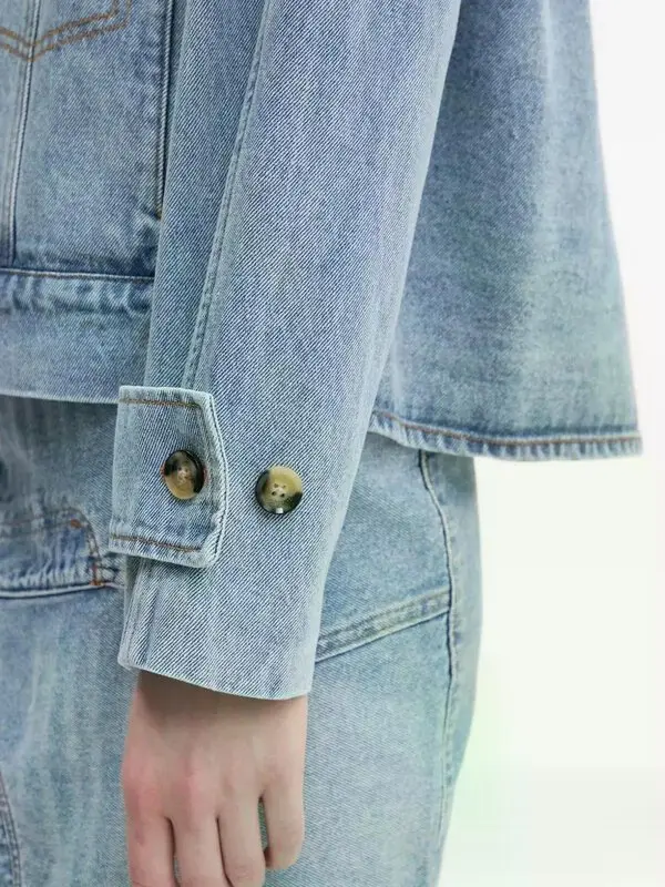 Desigual Embellished Double-breasted Denim Jacket