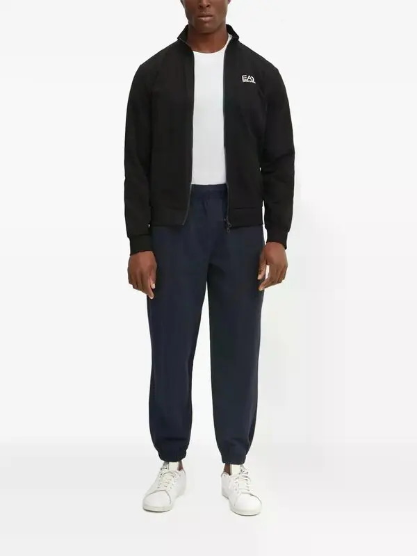 EA7 Logo-plaque Zip-up Sweatshirt - Black