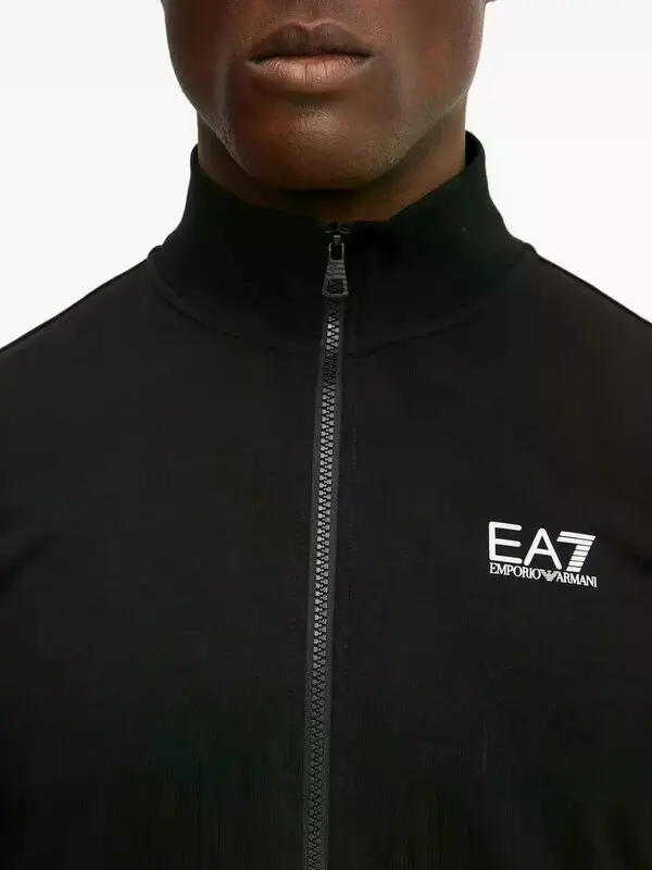 EA7 Logo-plaque Zip-up Sweatshirt - Black