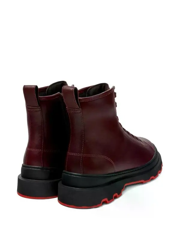 Camper Brutus Lace-up Combat Boots - Red