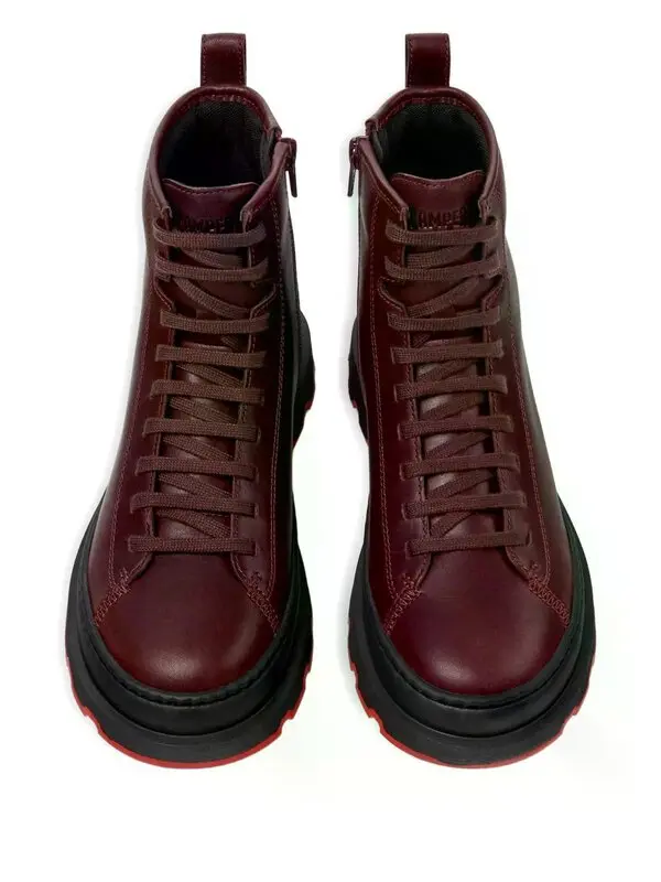 Camper Brutus Lace-up Combat Boots - Red