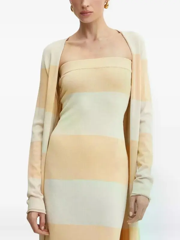 Liviana Conti Stripe Strapless Dress With Cardigan Set