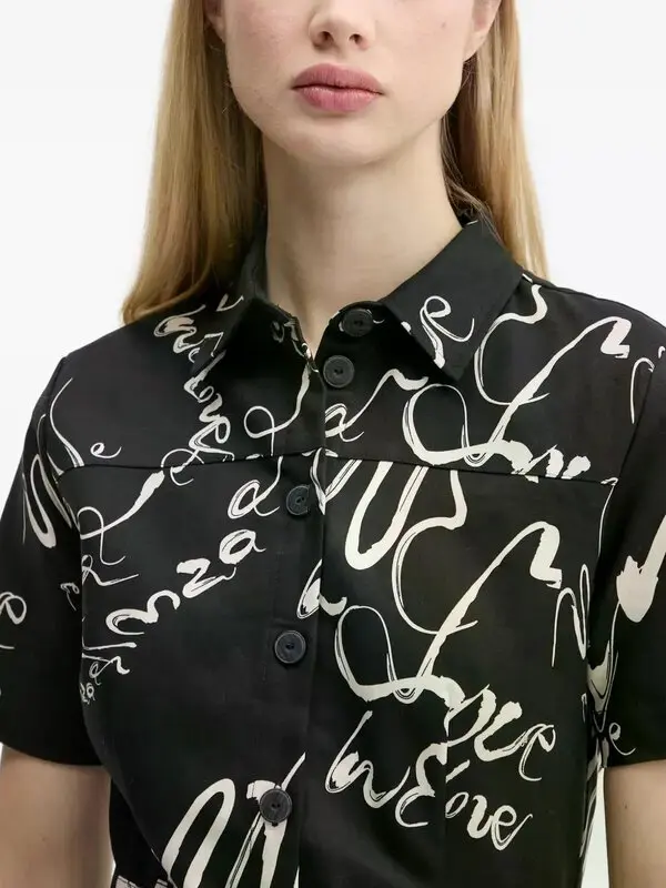 Desigual Script-print Shirt Dress