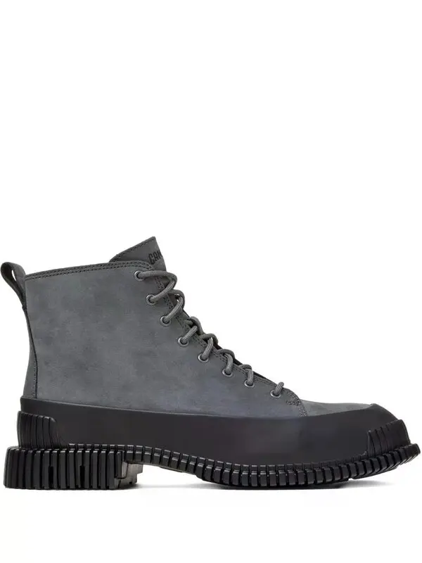 Camper Pix Lace-up Combat Boots - Grey