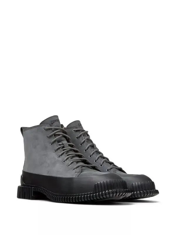 Camper Pix Lace-up Combat Boots - Grey