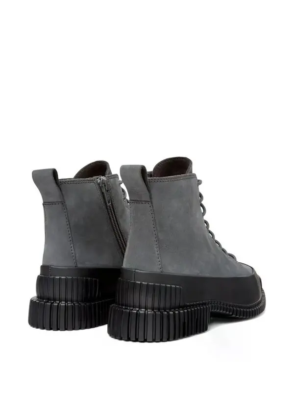 Camper Pix Lace-up Combat Boots - Grey