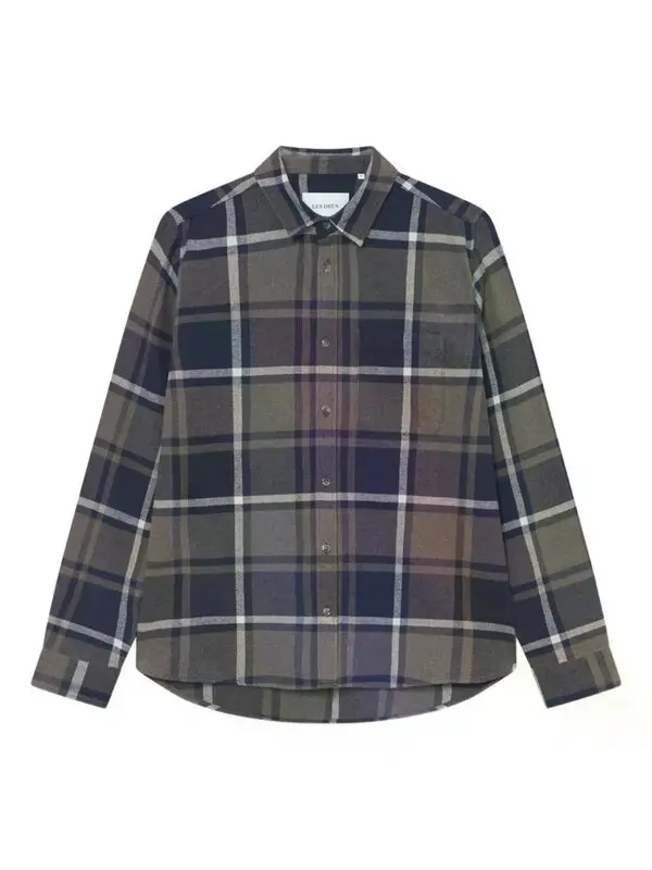 LES DEUX Plaid Button-down Shirt - Blue