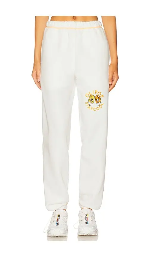 STAY COOL X Olipop Orange Cream Fleece Sweatpants - White