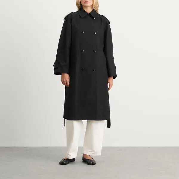 NOTHING WRITTEN Oversized Double-breasted Trench Coat