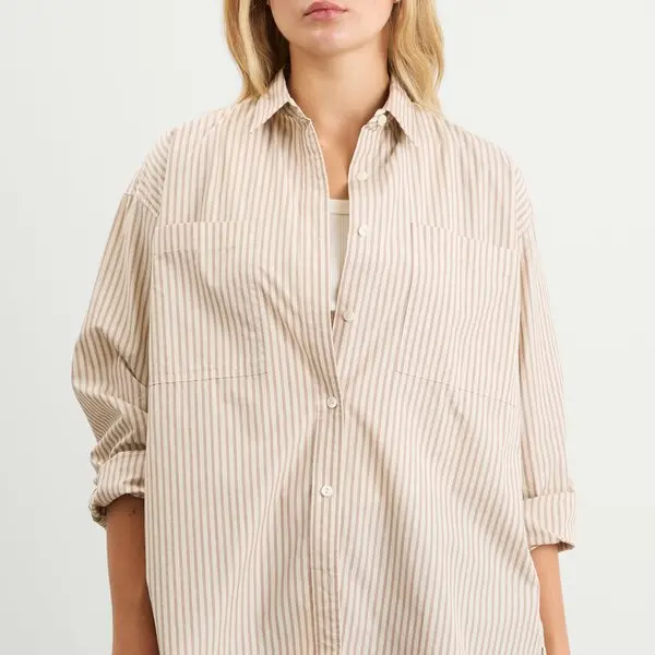 NOTHING WRITTEN Toro Oversized Striped Shirt