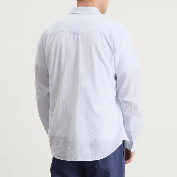 Folk Relaxed Fit Shirt - Blue Microstripe