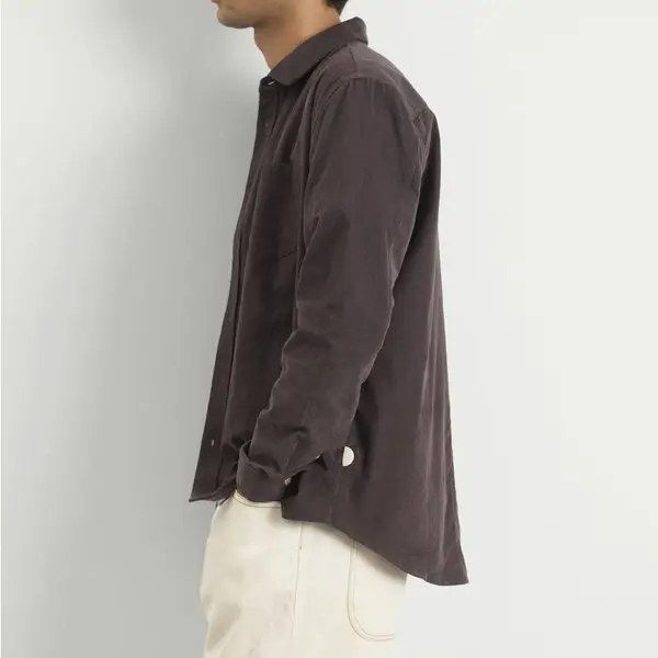Folk Direction Babycord Shirt - Black Grape