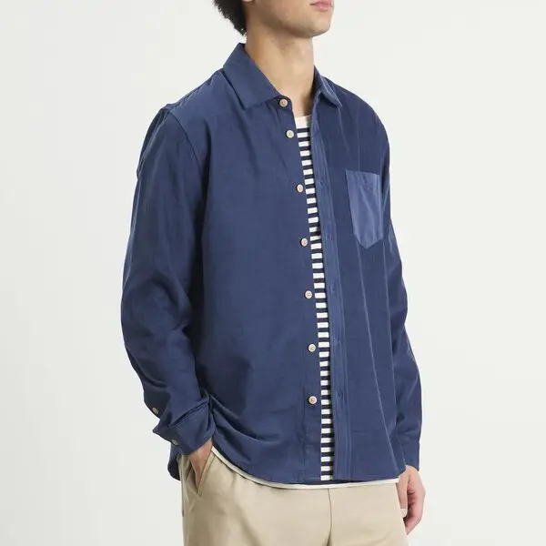 Folk Direction Babycord Shirt - Washed Ink