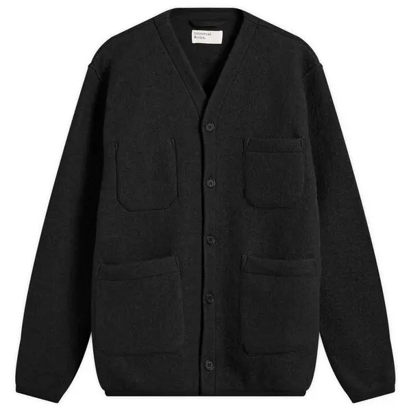 Universal Works Wool Fleece Cardigan - Black