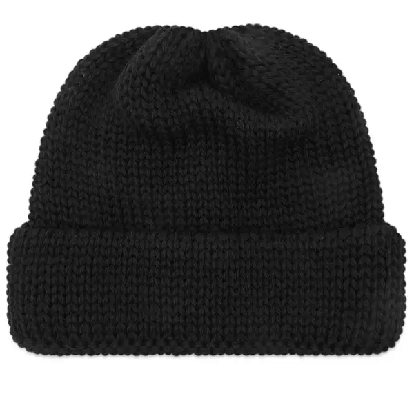 Universal Works British Wool Short Watch Cap - Black