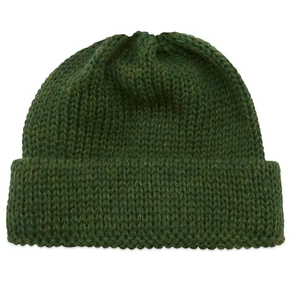 Universal Works British Wool Short Watch Cap - Green