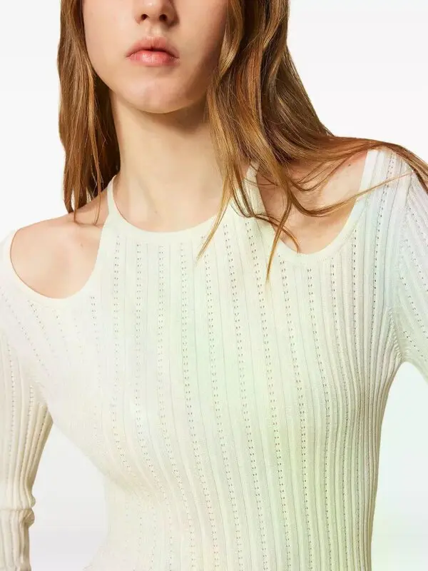 TWINSET Cut-out Ribbed Sweater