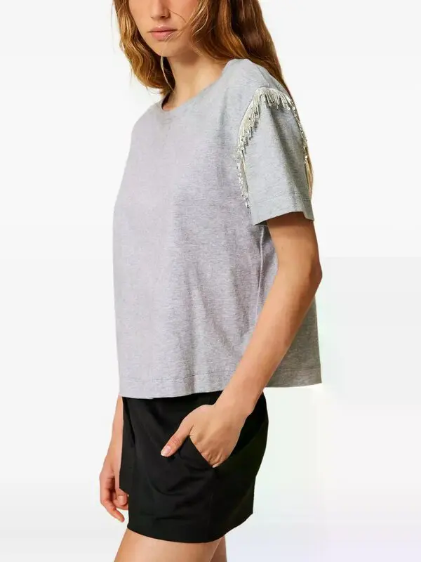 TWINSET Beaded-fringe Cotton T-shirt