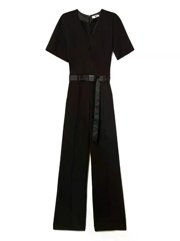TWINSET Buckle-fastening V-neck Jumpsuit - Black