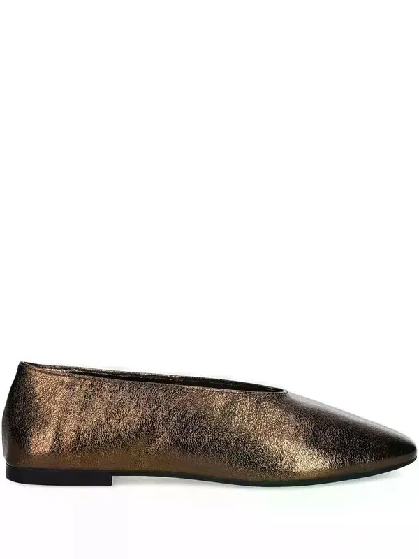Jeffrey Campbell Fathom Metallic Leather Ballet Flats - Brown