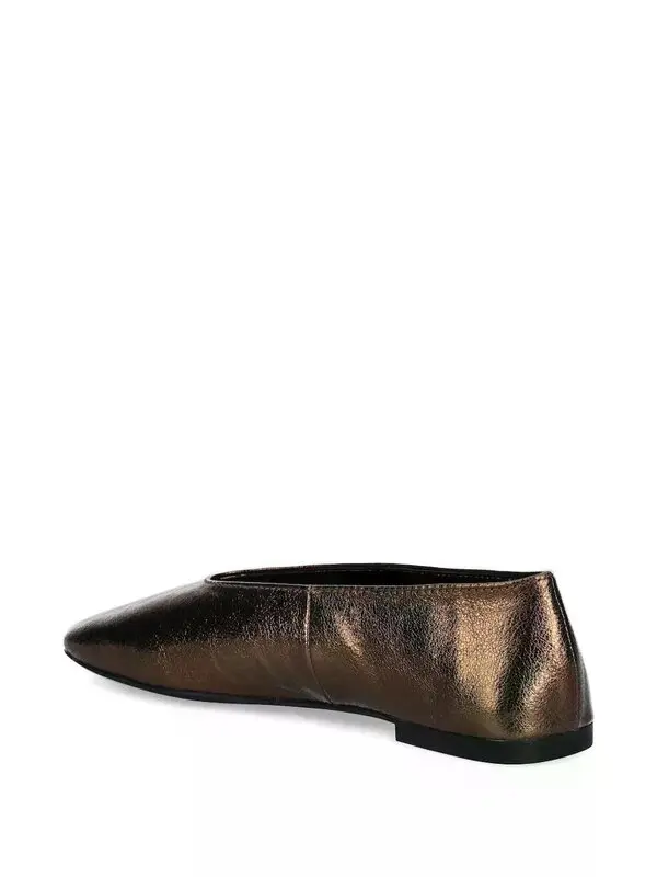 Jeffrey Campbell Fathom Metallic Leather Ballet Flats - Brown