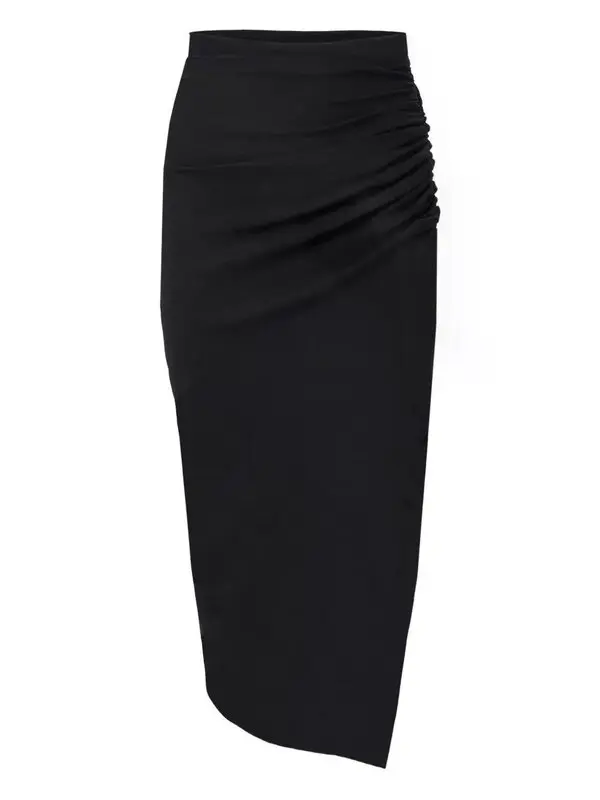 Carolina Herrera Asymmetric Gathered Midi Skirt