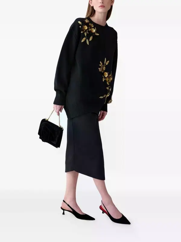 Carolina Herrera Asymmetric Gathered Midi Skirt