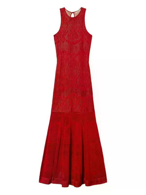 TWINSET Openwork Knit Maxi Dress