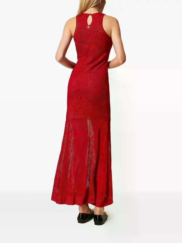 TWINSET Openwork Knit Maxi Dress
