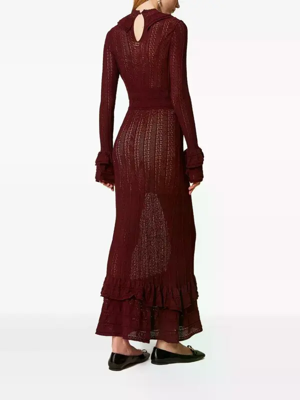 TWINSET Ruffled Knit Maxi Dress