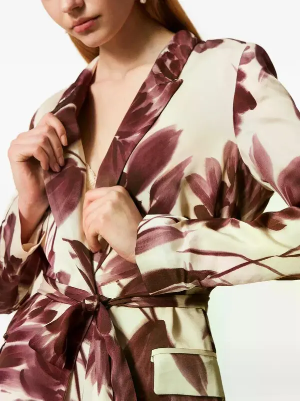 TWINSET Floral-print Belted Blazer