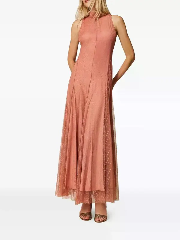 TWINSET Polka-dot Tulle Maxi Dress - Pink