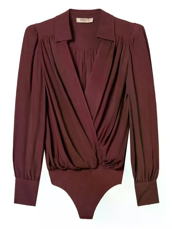 TWINSET Wrap-effect Puff-sleeve Bodysuit