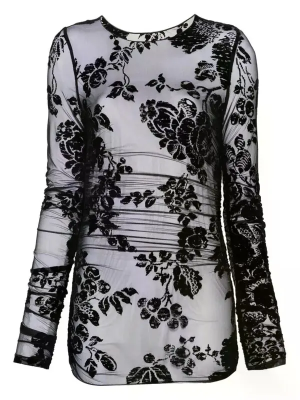 Pinko Floral-print Top - Black