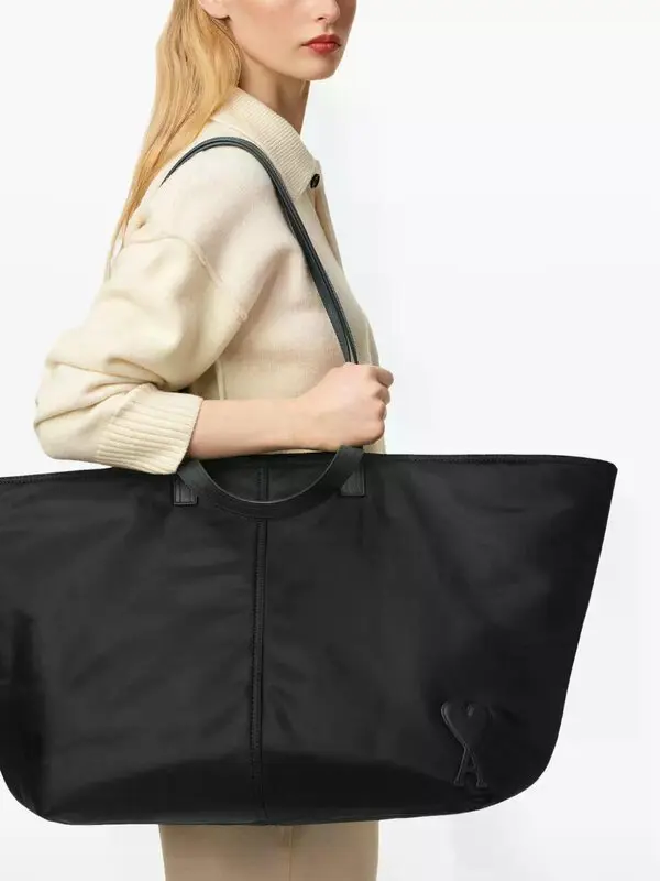 AMI Paris Marcel Canvas Tote Bag