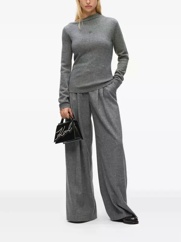Karl Lagerfeld Asymmetric Logo Cashmere Sweater