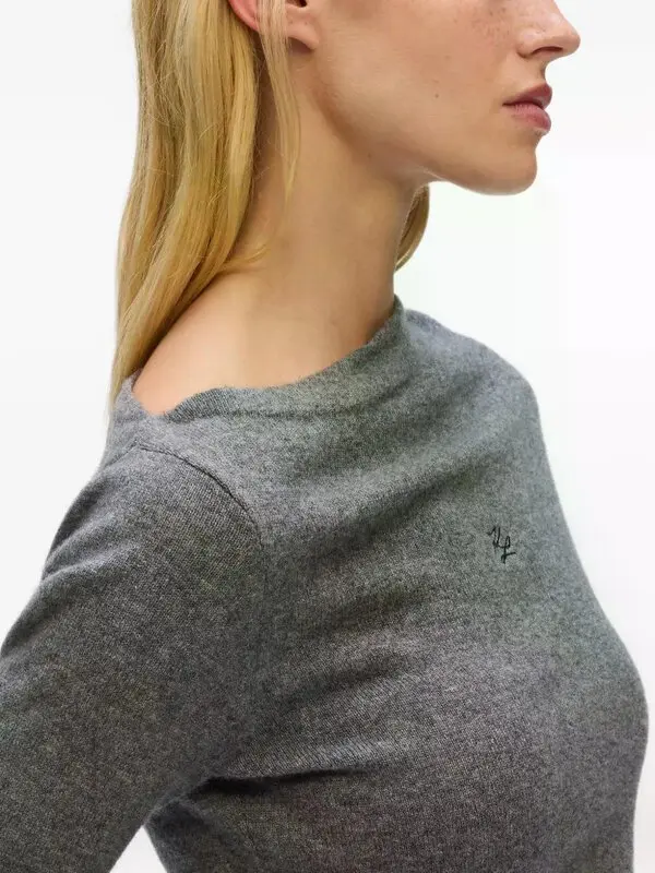 Karl Lagerfeld Asymmetric Logo Cashmere Sweater