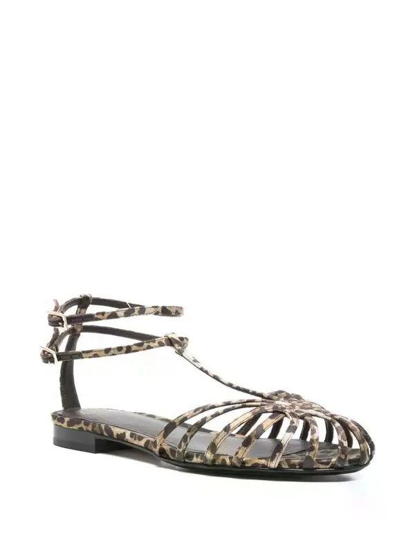 ALEVI MILANO Leopard-print Caged Sandals