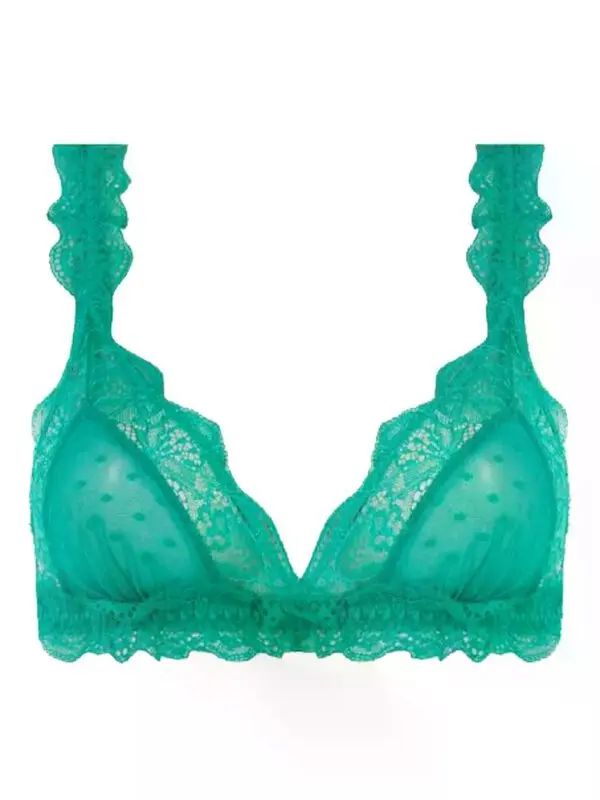 Love Stories Lace Ruffled Bralette - Green