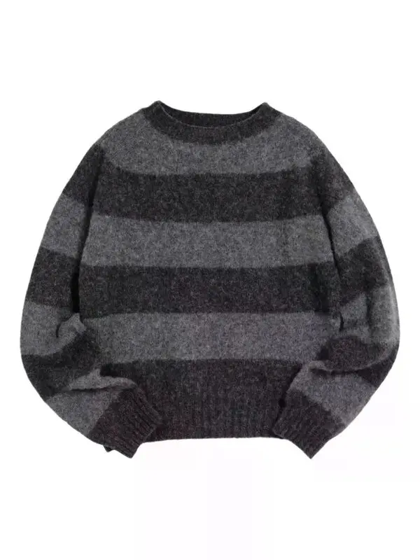You Must Create Striped Sweater - Grey