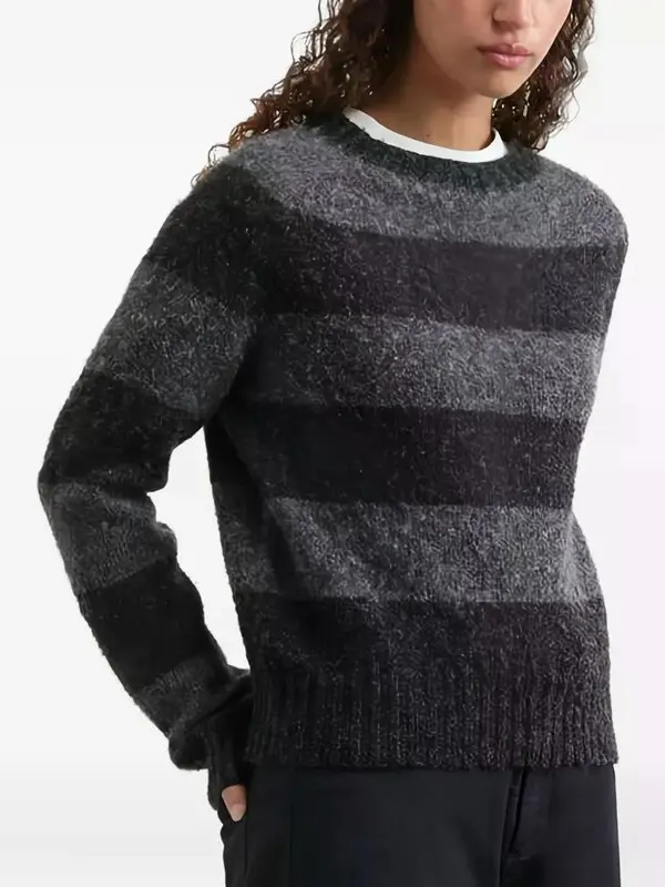 You Must Create Striped Sweater - Grey
