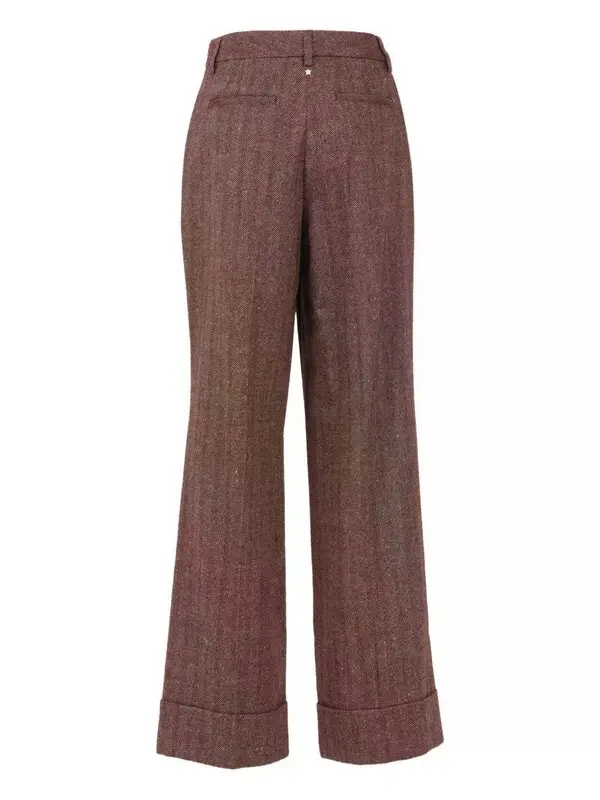 Lorena Antoniazzi Pleated Herringbone Trousers