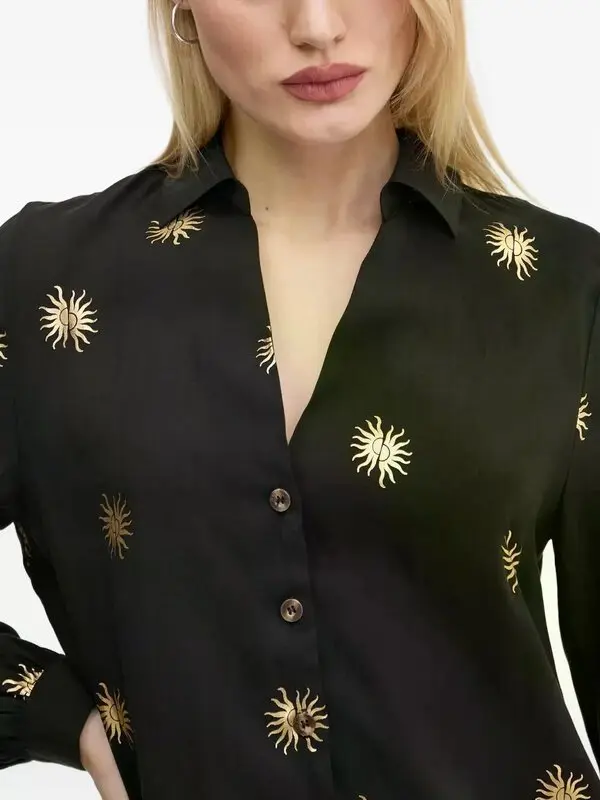 NEVER FULLY DRESSED Embroidered Button-down Shirt
