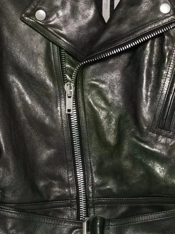 Rick Owens Belted Leather Jacket - Black