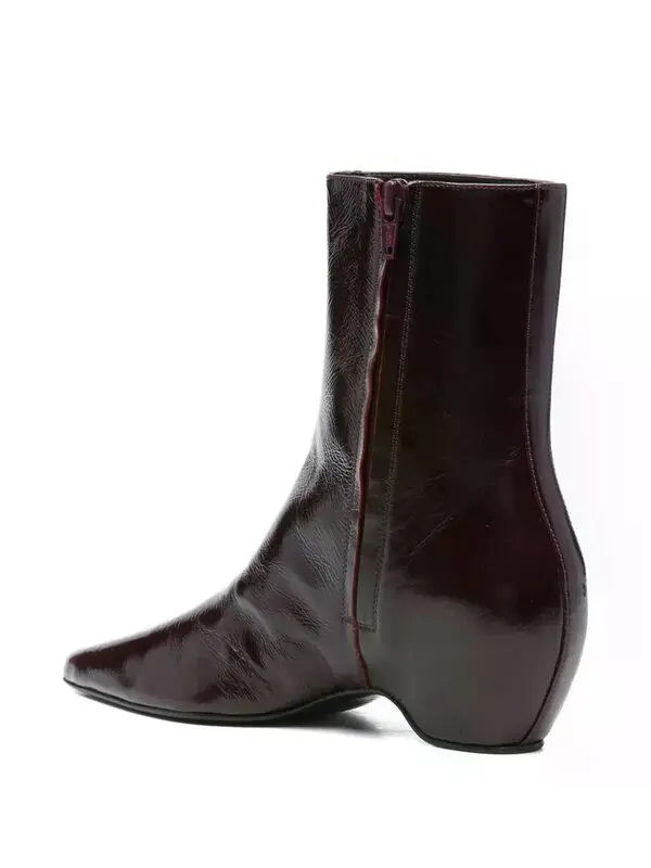 Khaite Sybil Ankle Boots Burgundy Calf Leather - Red