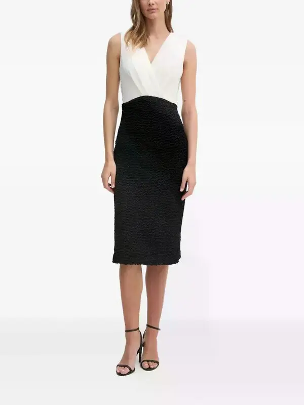 Dkny Textured V-neck Midi Dress