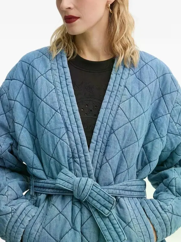 Munthe Quilted Denim Belted Jacket