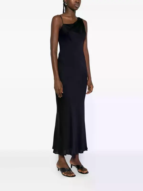 TWINSET Cowl-neck One-shoulder Midi Dress