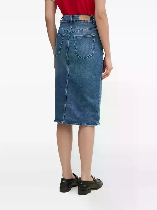 JOOP! High-waisted Denim Midi Skirt With Slit